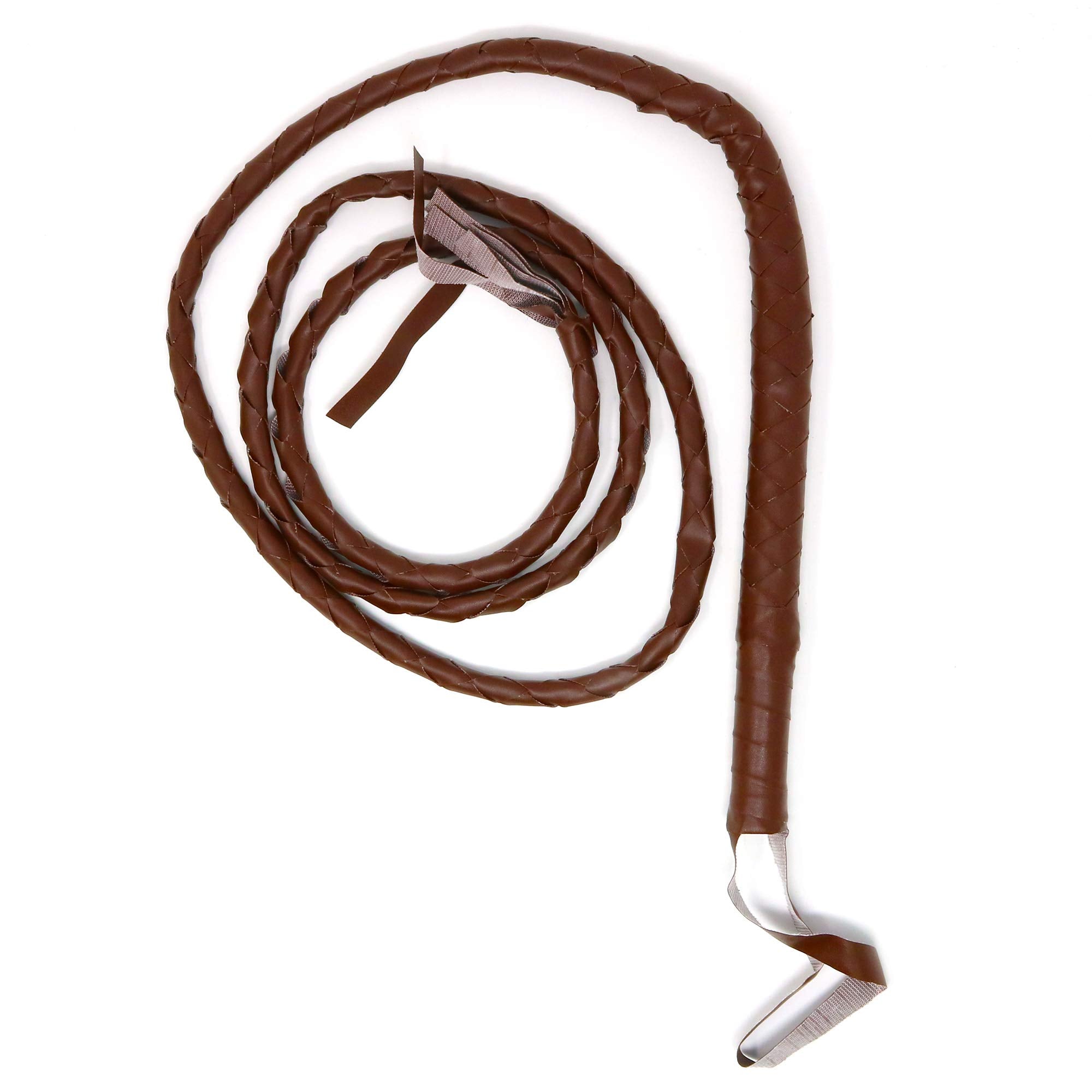 Faux Leather Brown Whip - 6.5' Woven Costume Accessories Whips - 1 Pie